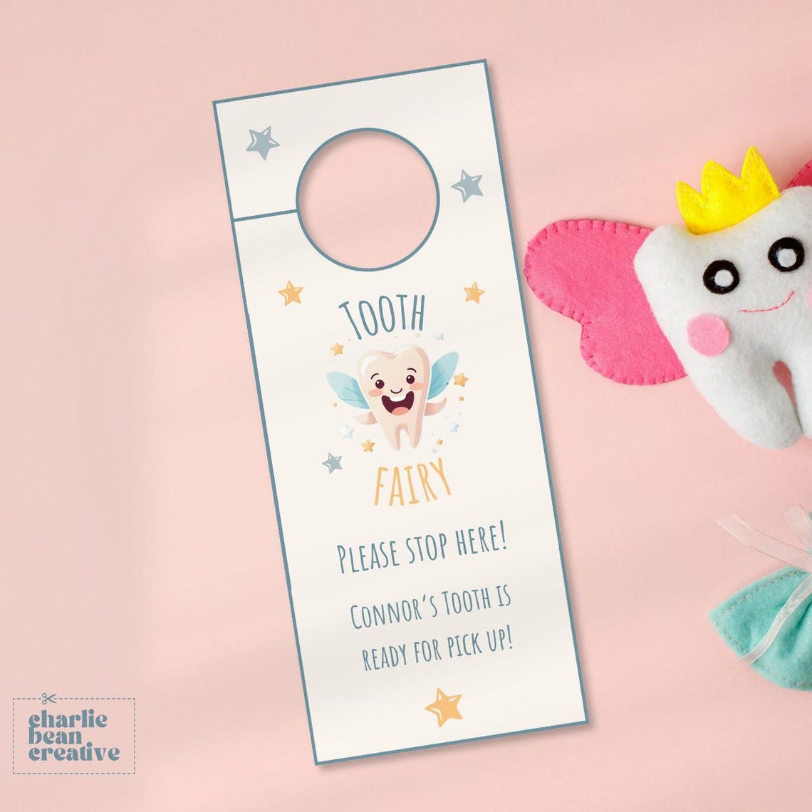 Tooth Fairy Door Hanger Sign Printable Template for Lost Tooth ...