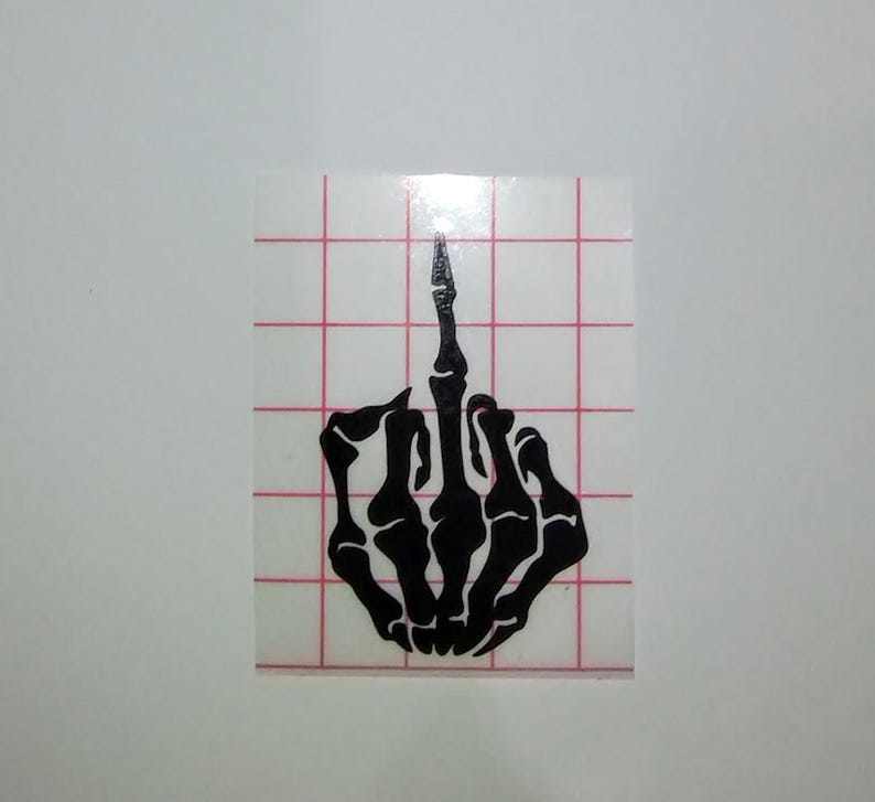 SKELETON MIDDLE FINGER Vinyl Decal, buy One Get One Free, Funny ...