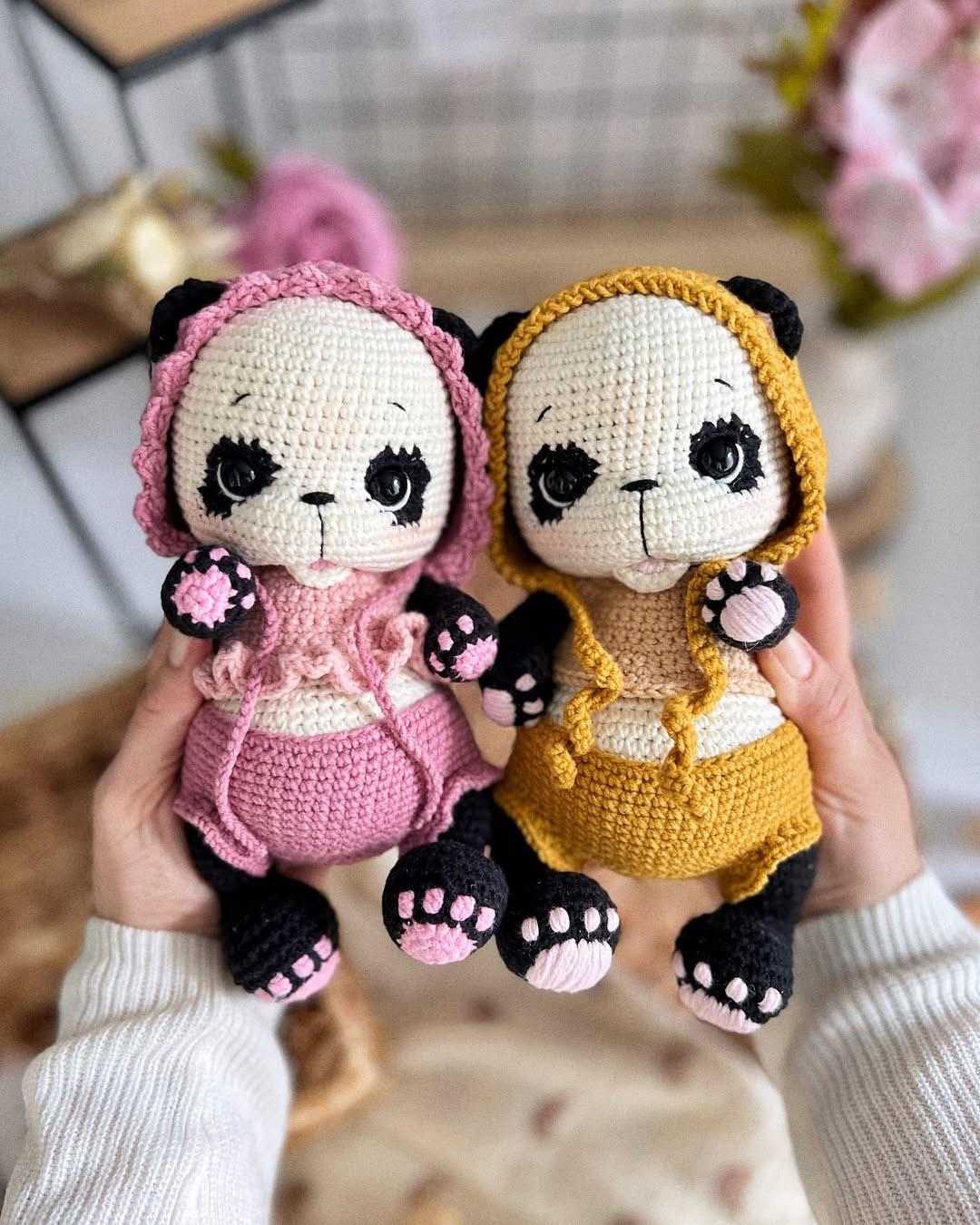 Crochet Panda Bear Toy Amigurumi Pattern, Plush Panda Pattern, Easy ...