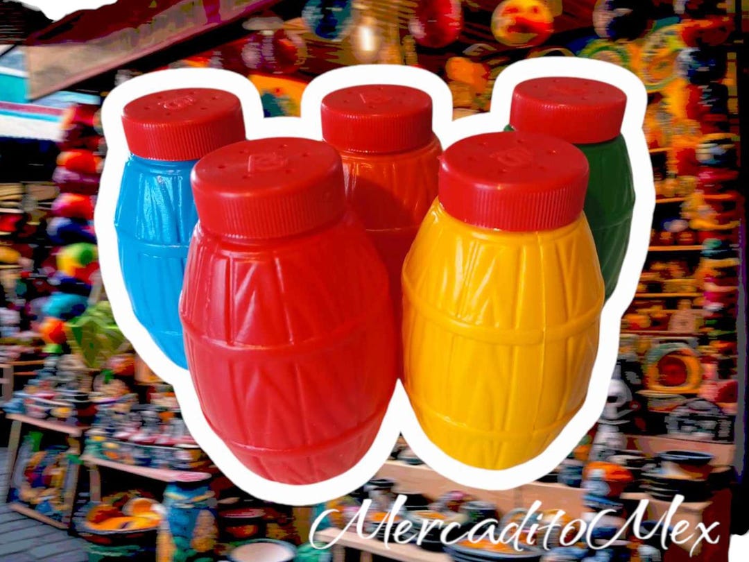 Set of 5 Plastic Mexican Shakers/ Barrel Party Favor Fiesta Containers ...