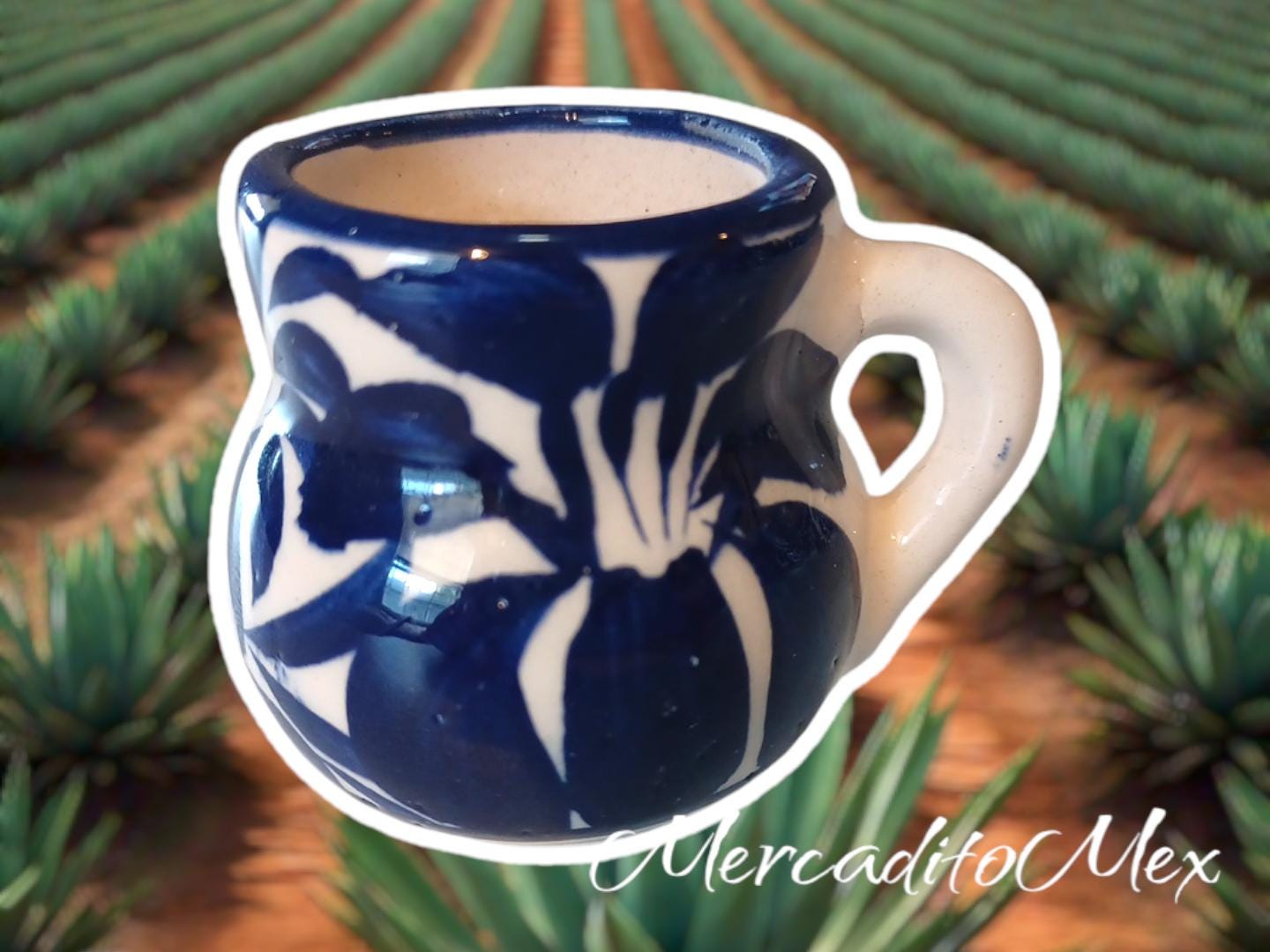 Ceramic Mexican Jarritos (blue) / Tequila Shots / Talavera Style / 1 Oz ...