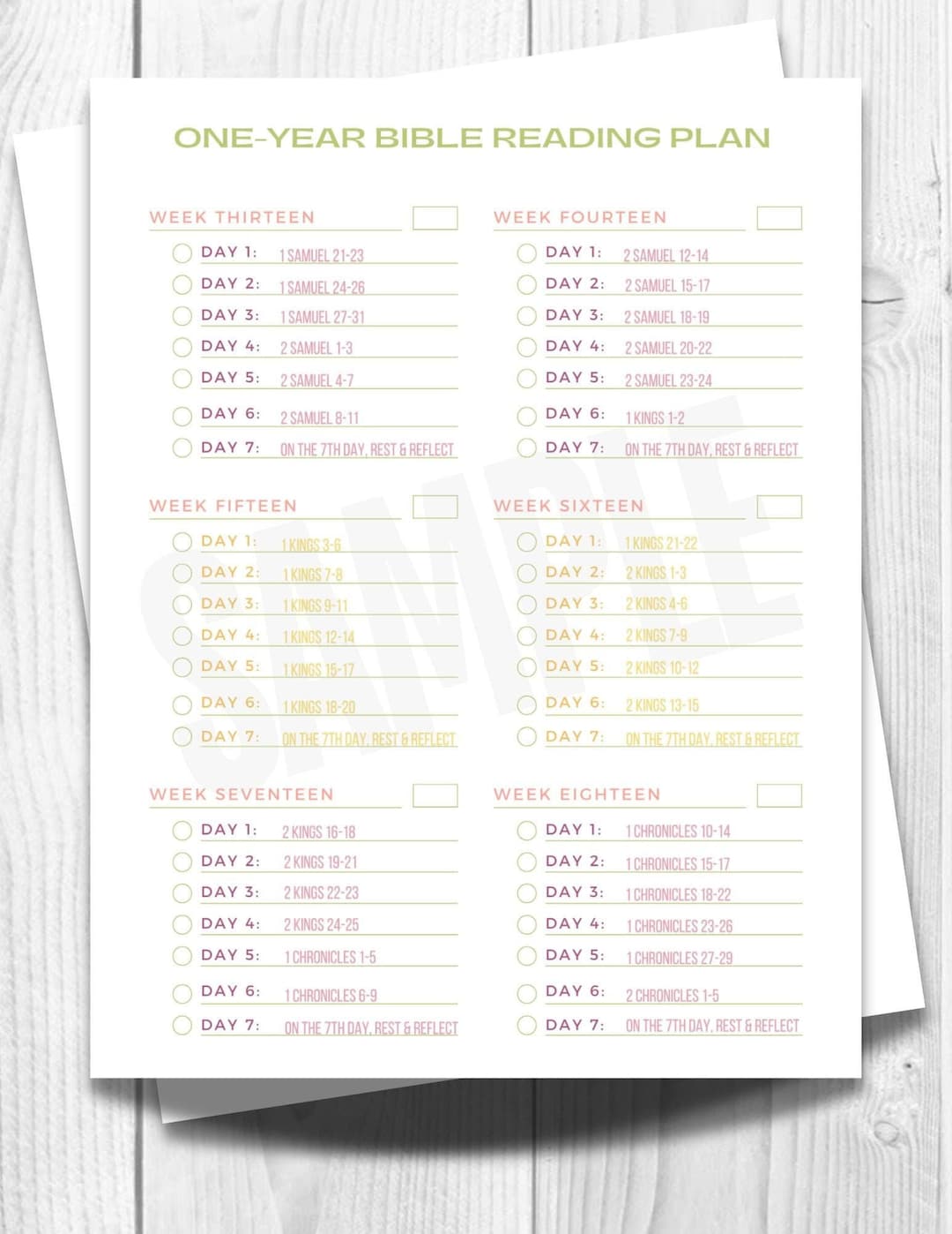 52 Week Bible Reading Plan Bible Study Printable Read The Bible In