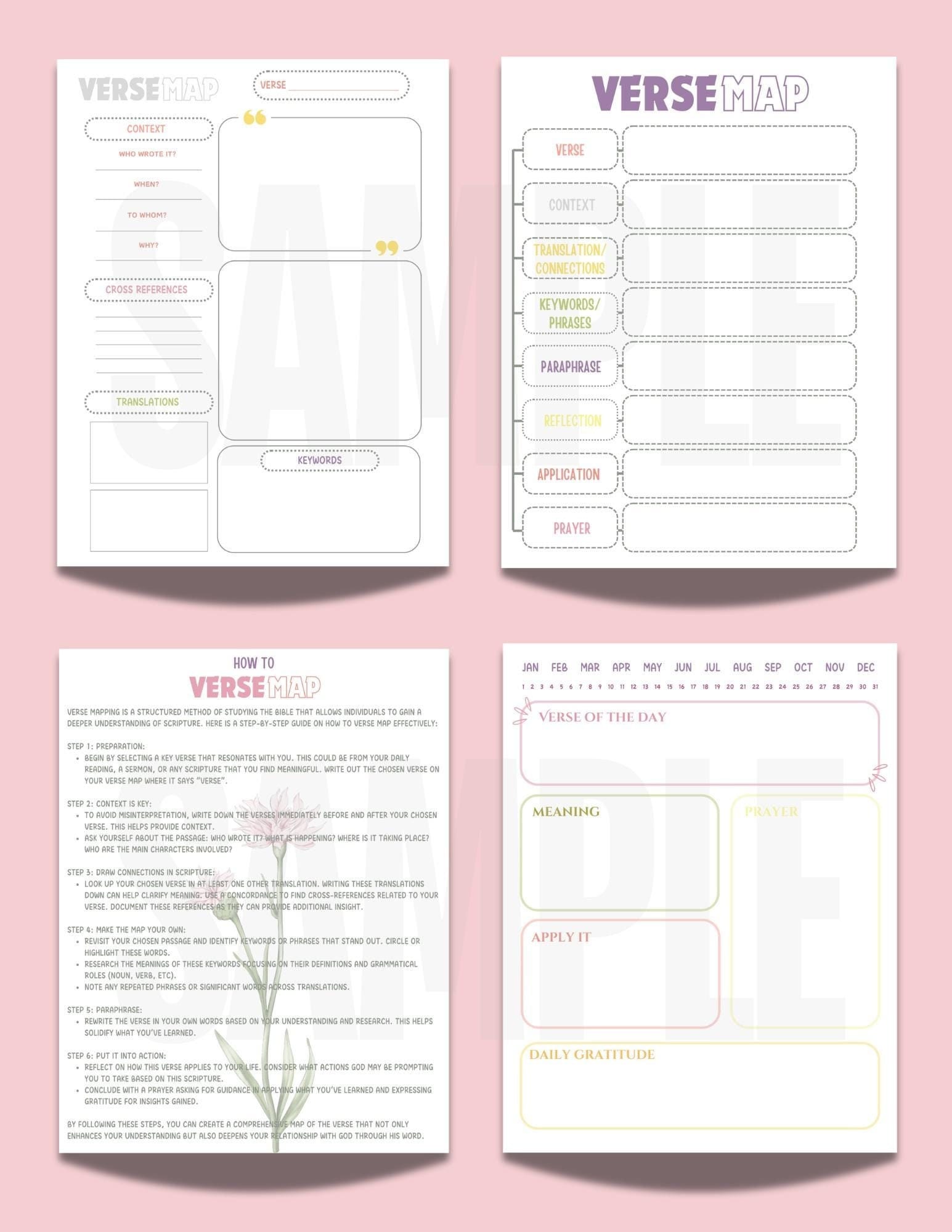 Verse Map | Verse Mapping | Includes Instructions | Free Verse of the ...