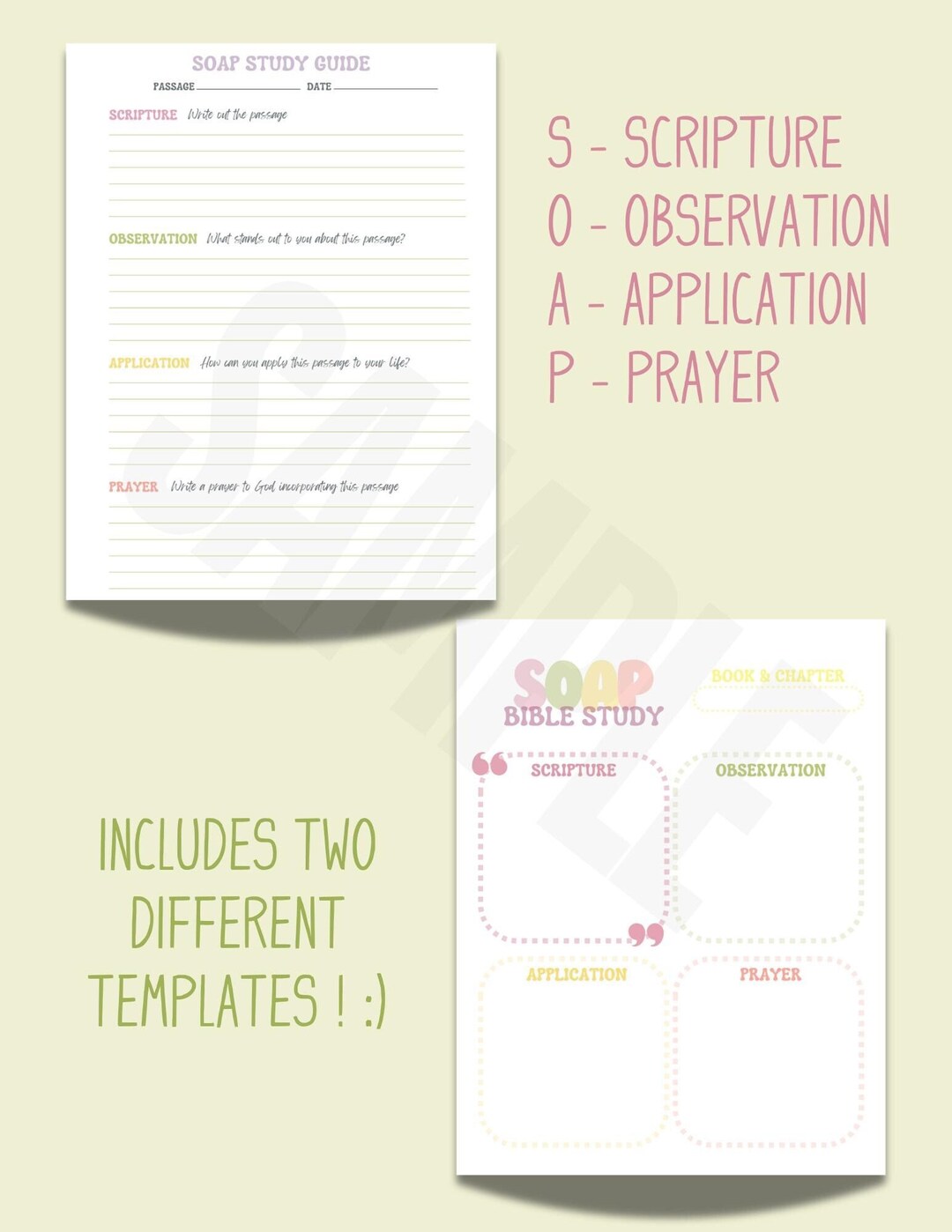SOAP Bible Study Tool | Printable PDF | Digital Download | Scripture ...