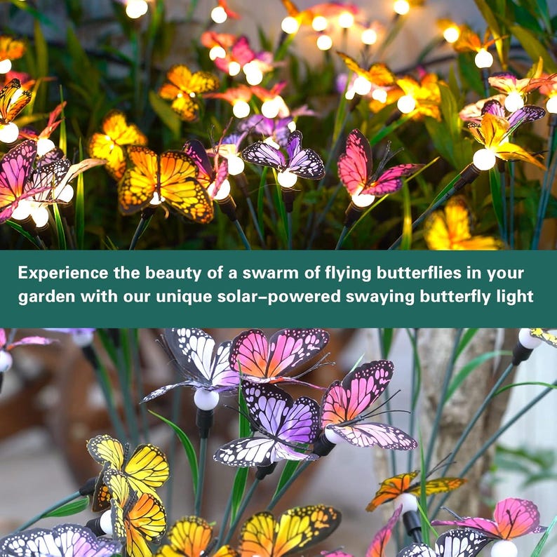 Swaying Butterfly Solar Garden Lights – Outdoor Patio Decor (2 Pack) - Etsy