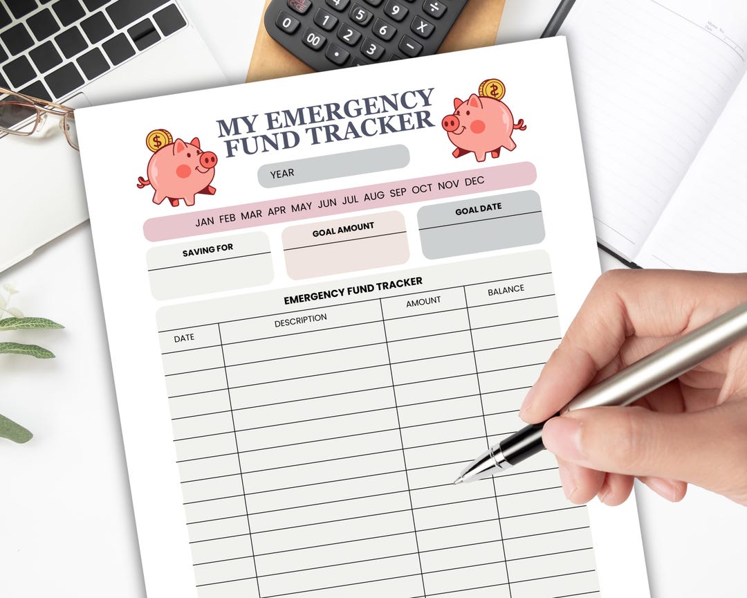 Emergency Fund Tracker Printable | Savings Goal Chart | Financial Goal ...