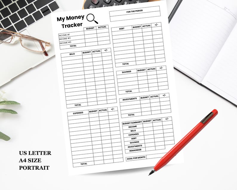 My Money Tracker | Simple Money Tracker Sheet | Simple Money Tracker ...