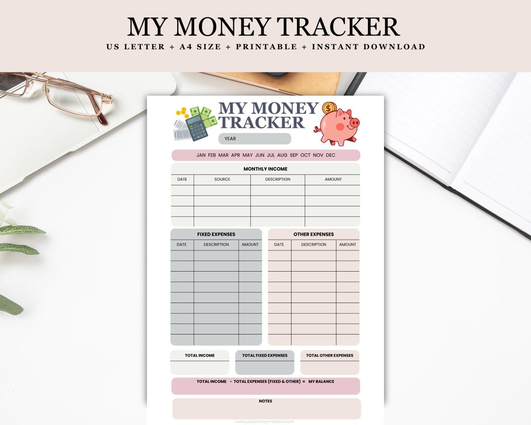My Money Tracker | Money Tracker Sheet | Simple Money Tracker | Money ...