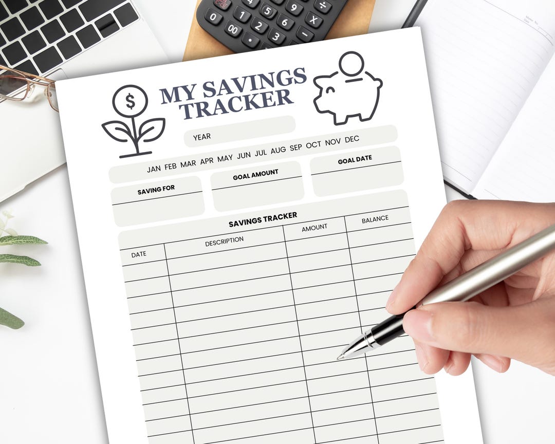 My Savings Tracker Printable | Savings Goal Worksheet | Budget Planner ...
