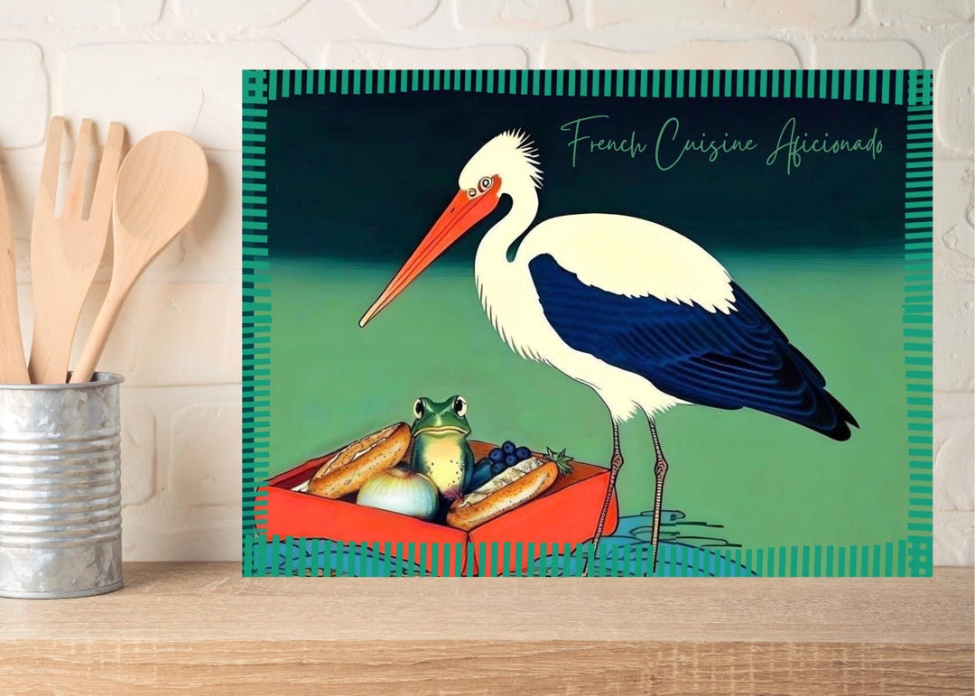 Stork & Frog Tempered Glass Chopping Board: French Cuisine Gift - Etsy