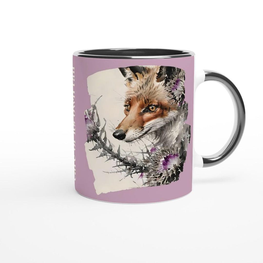 Let Every Fox Take Care of Its Own Tail, Italian Proverb Thistle and Fox Wisdom Mug - Forest ...
