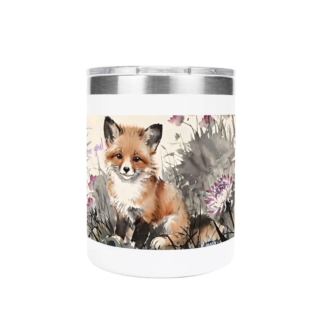 Unique Foxy "love You" 12oz Stainless Steel Coffee Mug Cup With Lid and ...