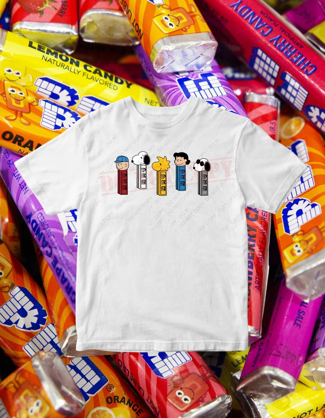 Retro Cartoon Pez Pals T-shirt: Hand-printed Cotton Tee - Etsy