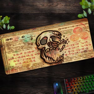 Gravity Falls Cipher Gaming Desk Mat - Mysterious Skull and Codes Mouse ...