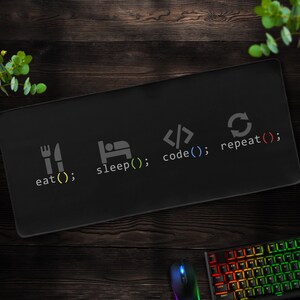 Eat Sleep Code Repeat Desk Mat - Programmer's Daily Routine Mouse Pad for Tech Enthusiasts - Etsy