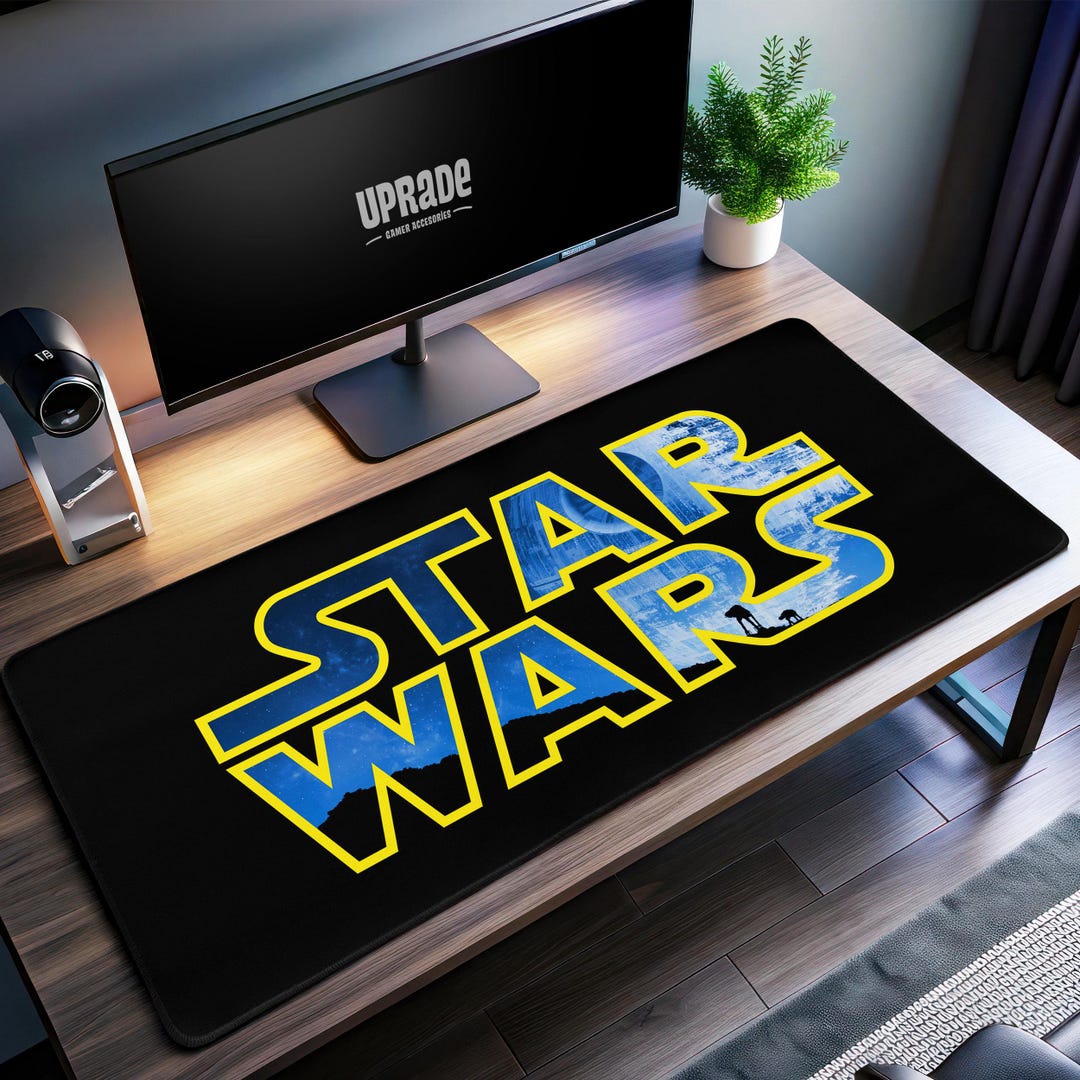 Classic Star Wars Logo Desk Mat Vintage Style Mouse Pad for Movie Fans ...