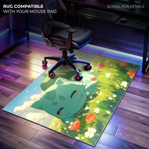 Bulbasaur in Bloom Gaming Desk Mat Charming Pokémon Meadow Scene, Ideal ...