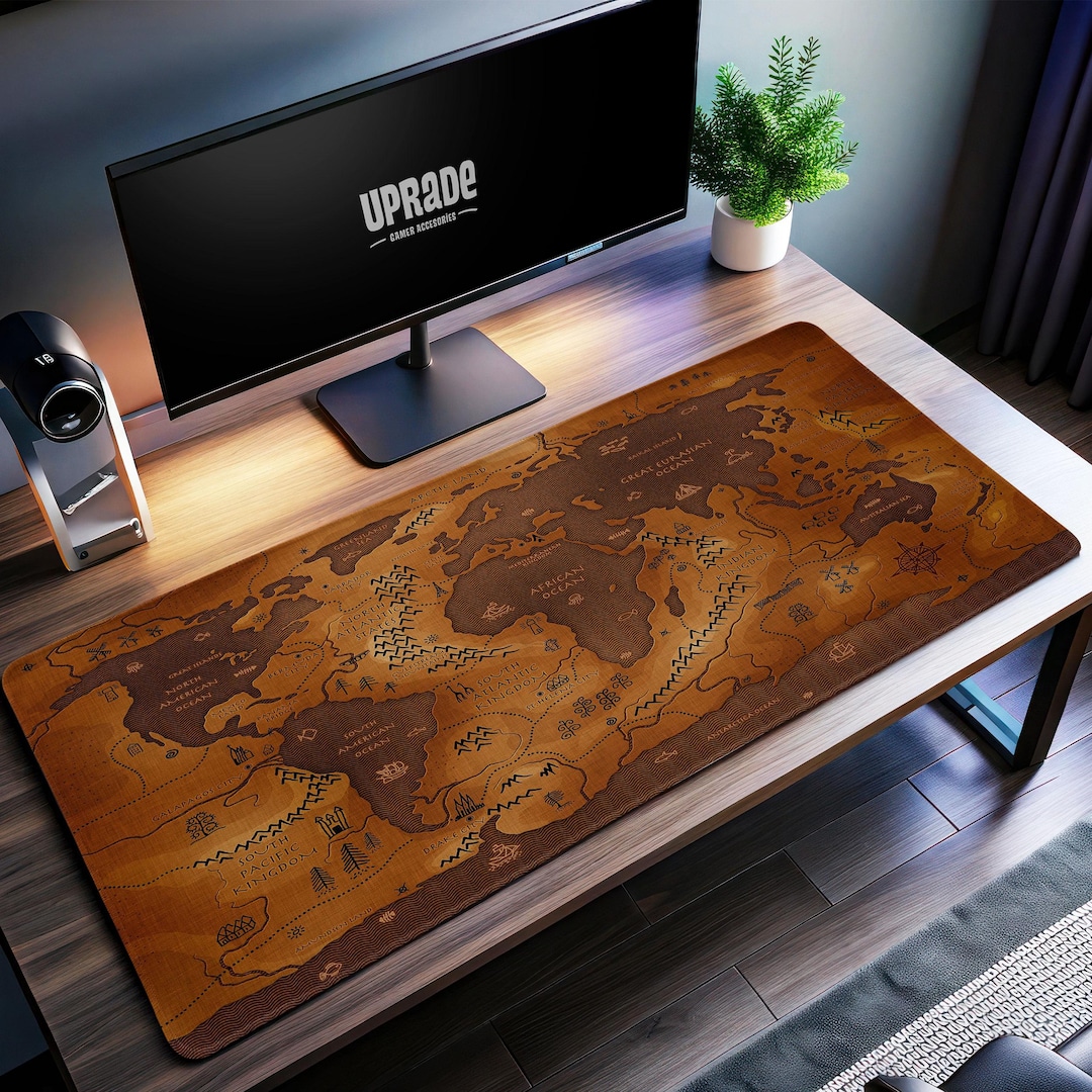 Ancient World Map Desk Mat Extra Large Gaming Mouse Pad, Vintage ...