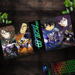 Gundam 00 Characters and Mechas Desk Mat - Anime Series Inspired Mouse ...