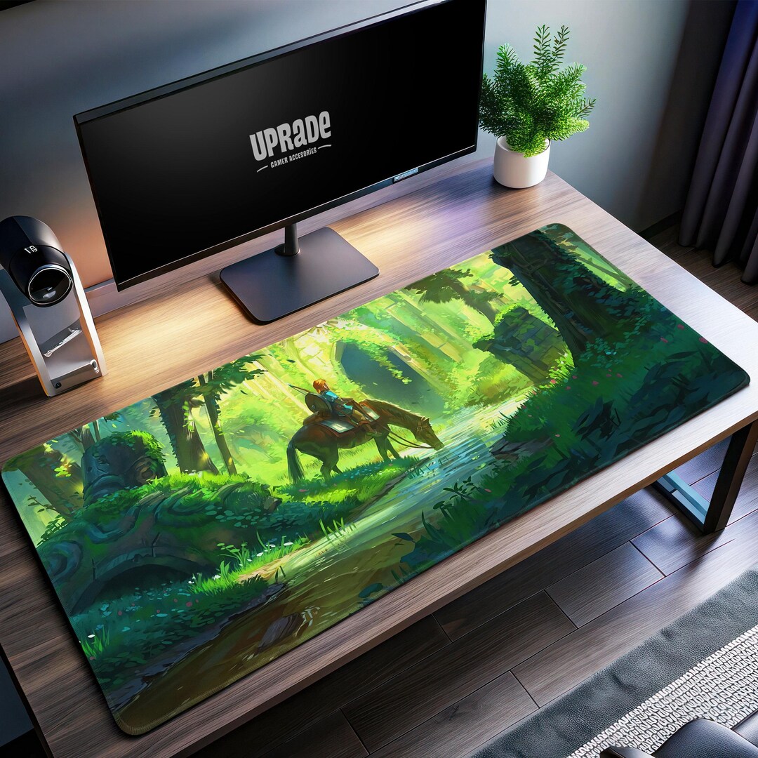 Legend of Zelda Enchanted Forest Desk Mat - Epic Adventure Scene ...
