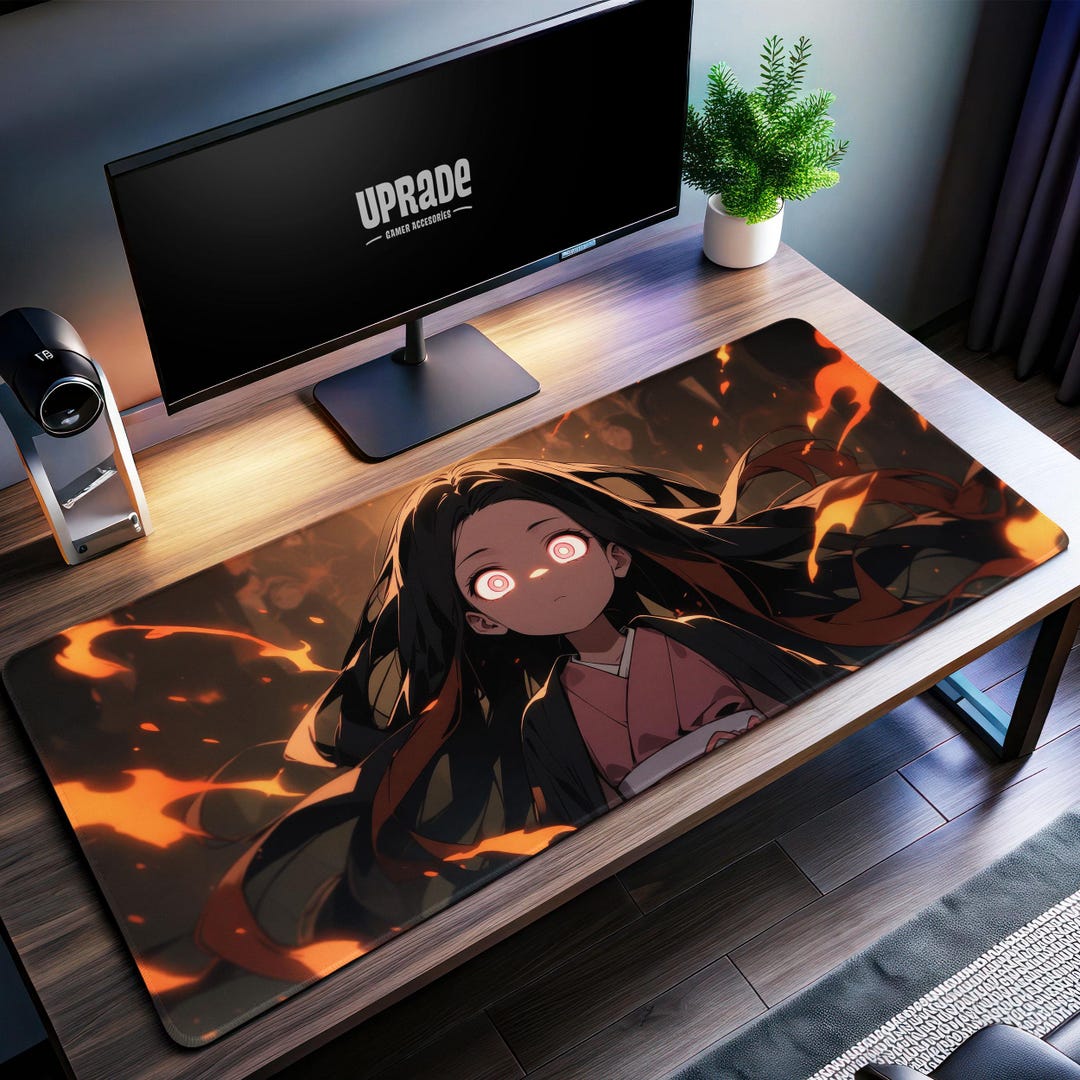 Nezuko Kamado Fiery Desk Mat - Demon Slayer Gaming Pad, Essential for ...