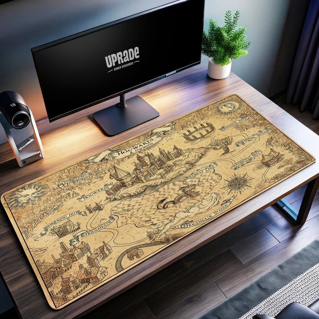 Hogwarts Map Mouse Pad - Magical Movie Map Desk Mat, Wizarding World ...