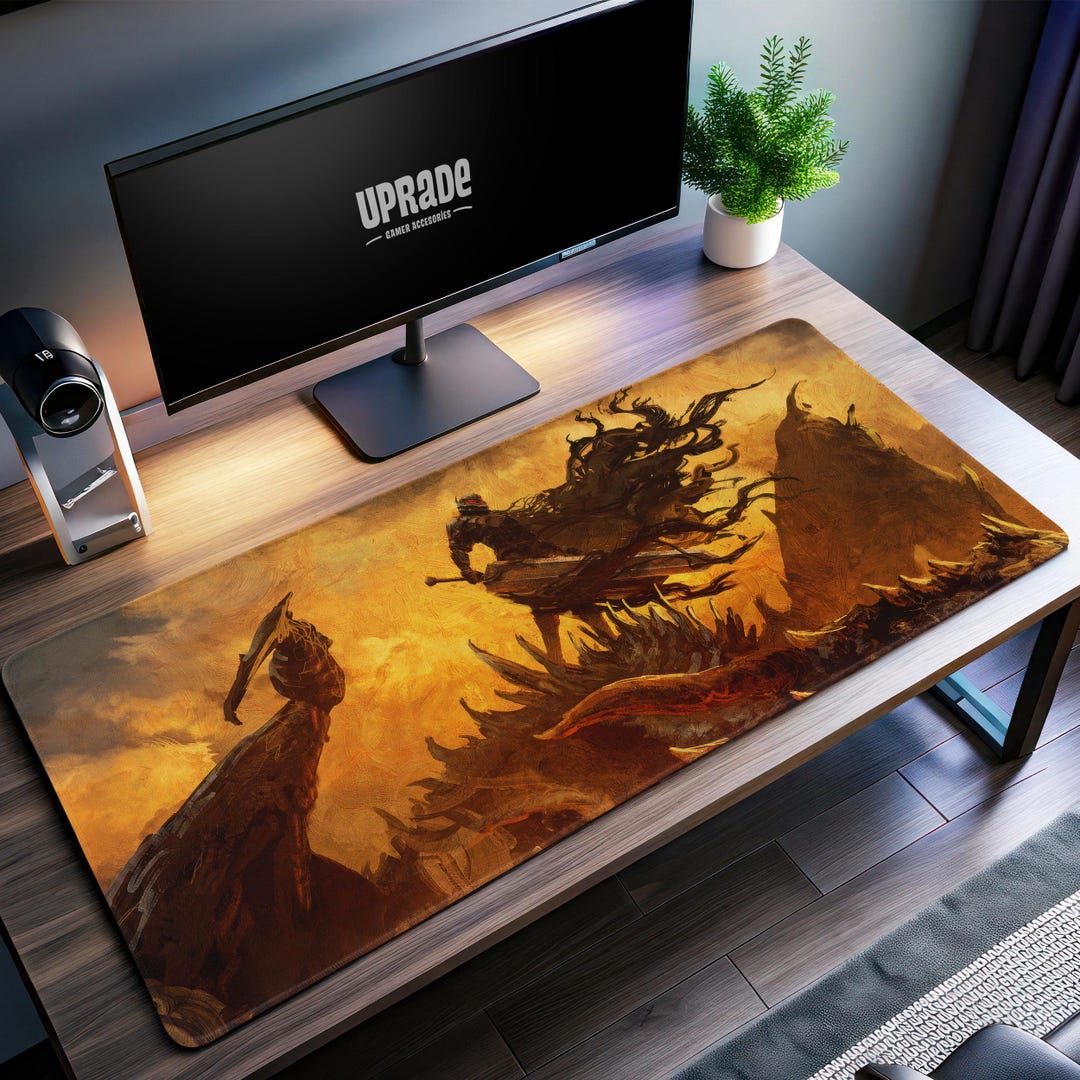 Berserk Epic Battle Gaming Desk Mat - Guts in Combat, Dramatic Fantasy ...