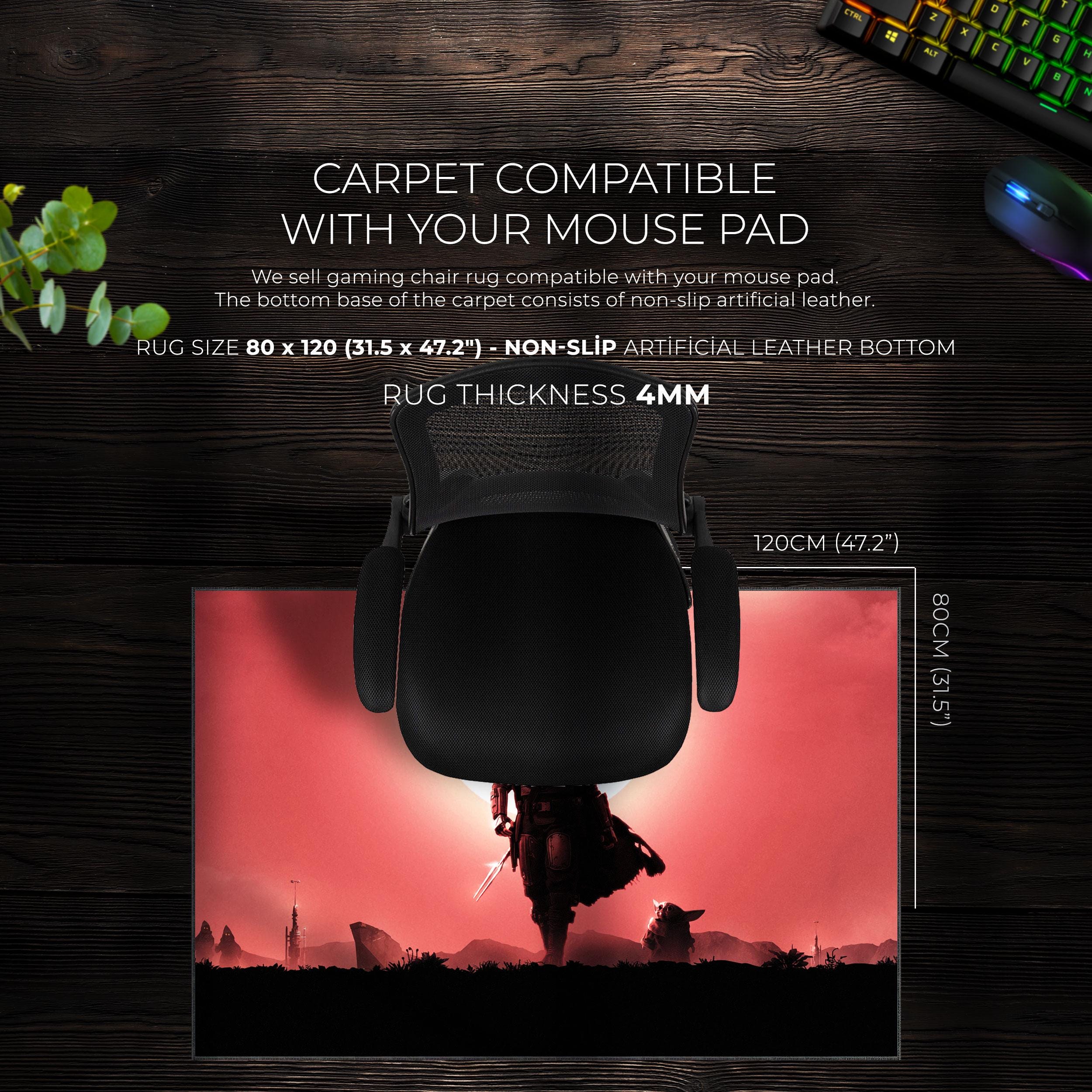 The Mandalorian and Baby Yoda Sunset Desk Mat, Star Wars Epic Gaming ...