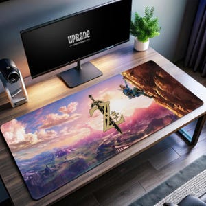 Zelda Hero's Climb Desk Mat: Link Scaling Cliff - Perfect Gamer Gift ...