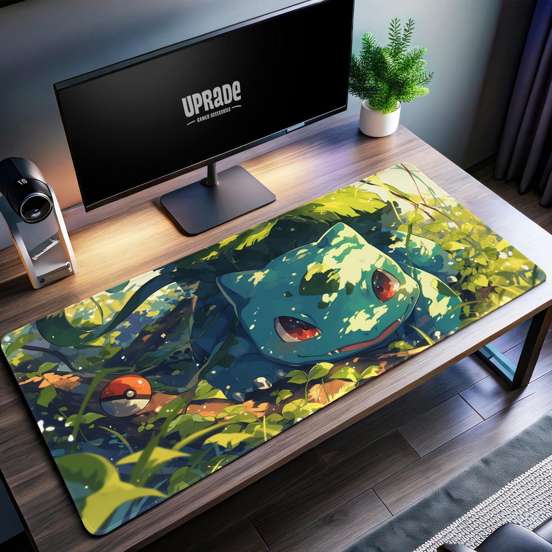 Bulbasaur Forest Hideout Mouse Pad - Peaceful Pokémon Nature Scene ...