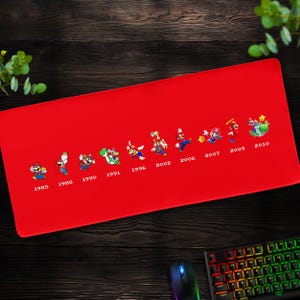 Mario Evolution Desk Mat - Retro to Modern Super Mario Timeline Mouse ...