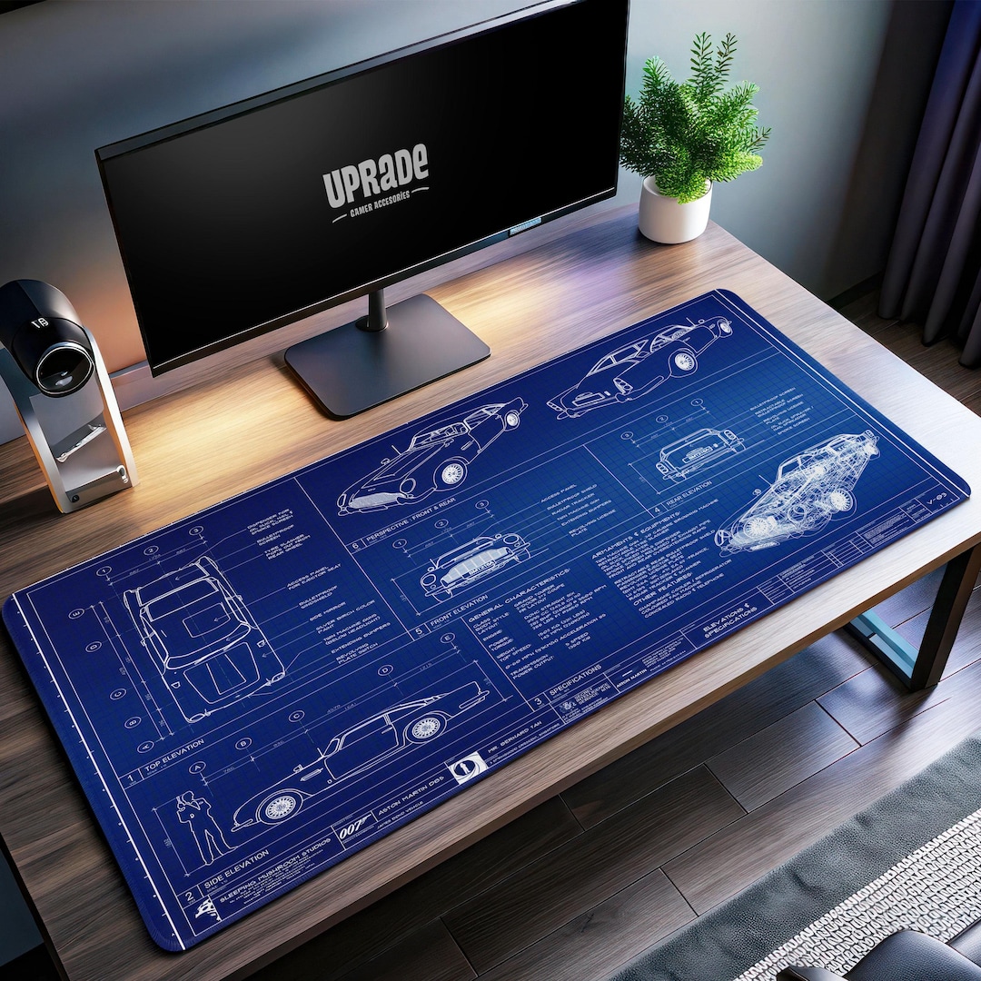 Classic Car Blueprint Desk Mat Vintage Car Design Mouse Pad, Ideal Gift ...