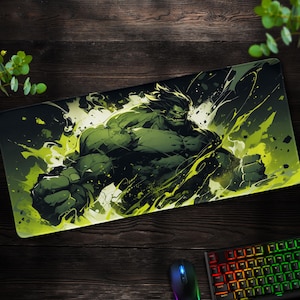 Incredible Hulk Smash Gaming Desk Mat Vibrant Marvel Superhero Mouse ...