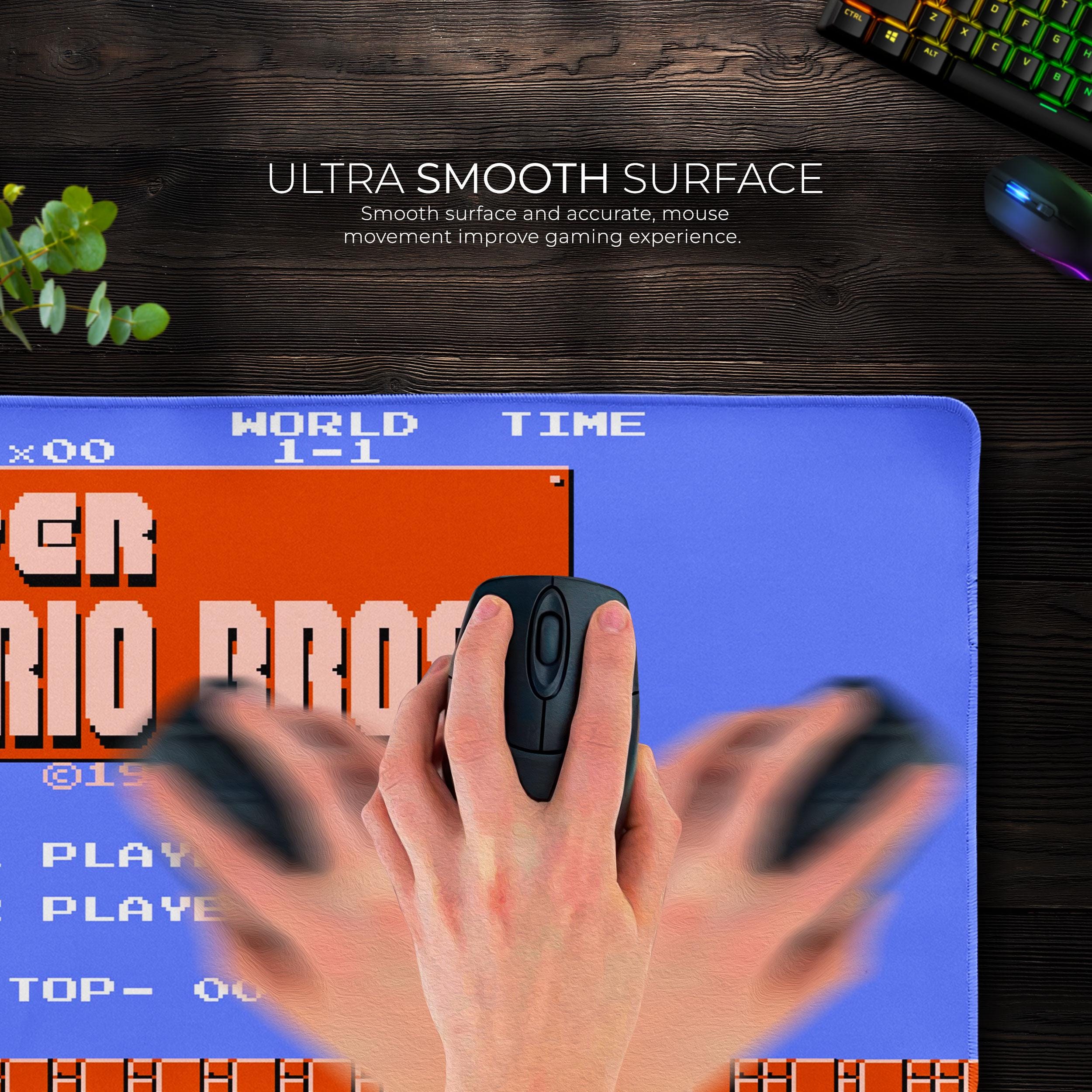 Classic Super Mario Bros Start Screen Desk Mat Retro Arcade Gaming Pad ...