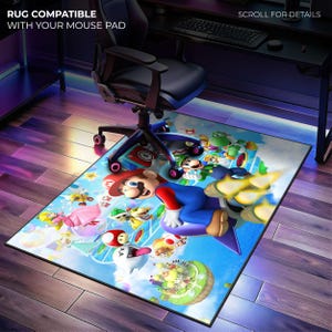 Mario Party Desk Mat - Colorful Super Mario Gaming Mouse Pad With Luigi ...