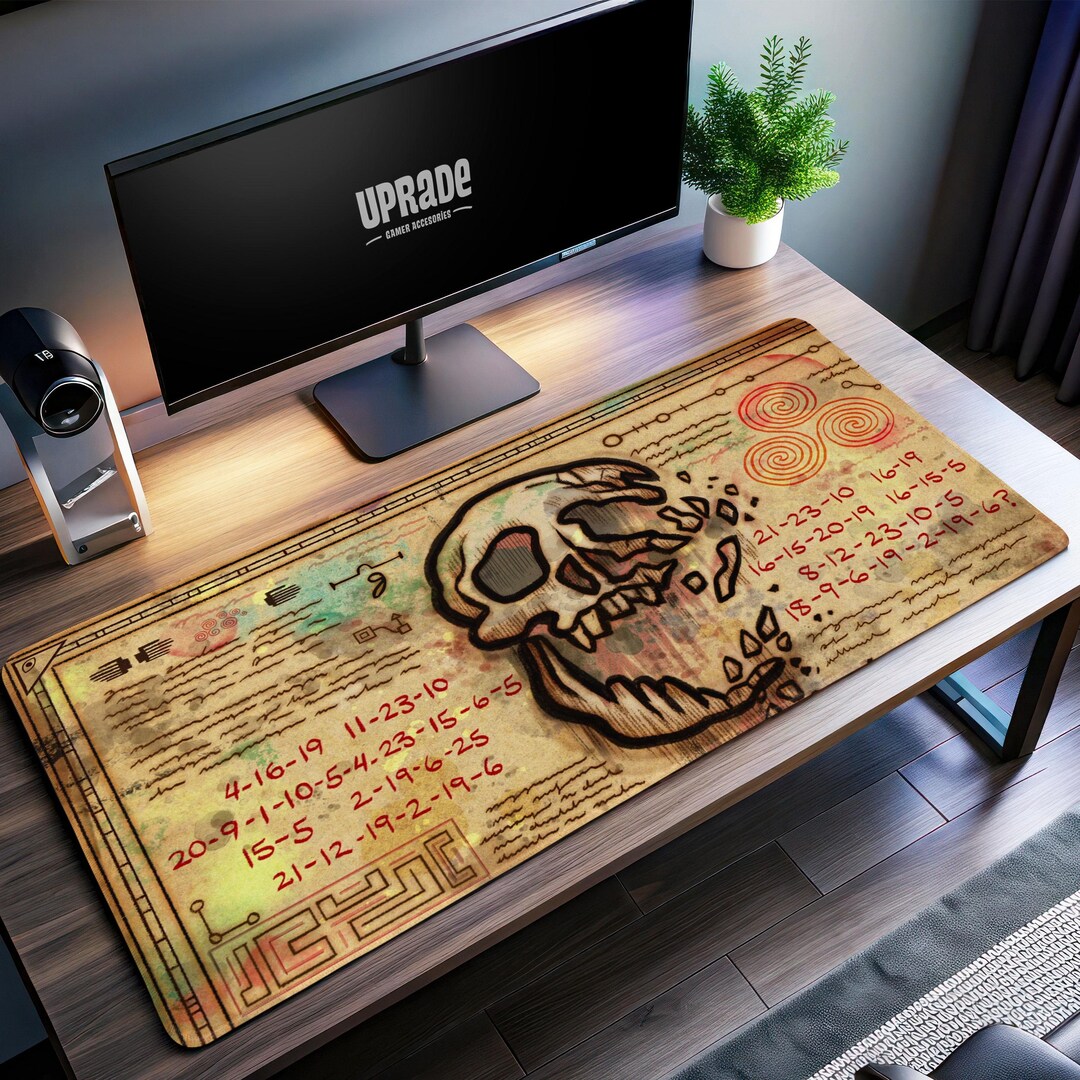 Gravity Falls Cipher Gaming Desk Mat - Mysterious Skull and Codes Mouse ...