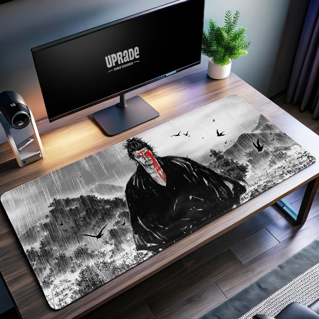 Miyamoto Musashi Vagabond Mat, Epic Samurai Warrior Desk Mat, Unique ...