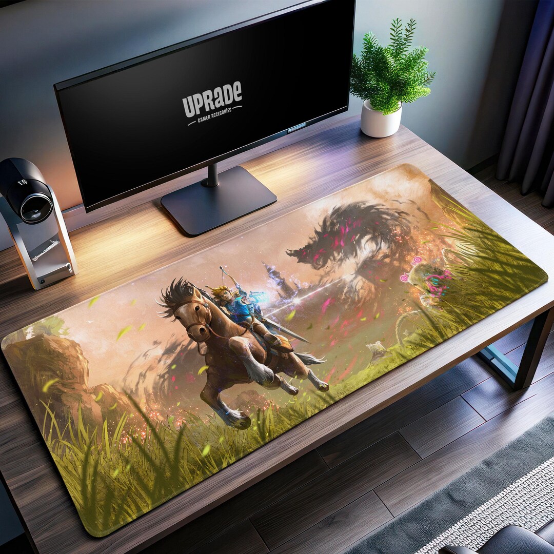 Zelda Desk Mat: Link Vs Ganondorf on Hyrule Fields - Epic Gaming Desk ...