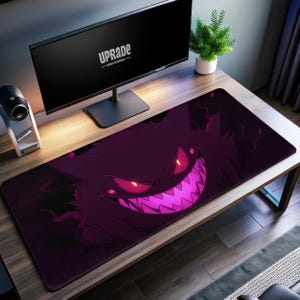 Fierce Gengar Gaming Desk Mat Pokémon Fan Gift, Menacing Gengar Mouse ...