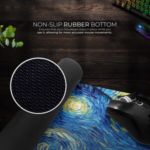 Van Gogh's Starry Night Mouse Pad Classic Art Masterpiece Desk Mat ...