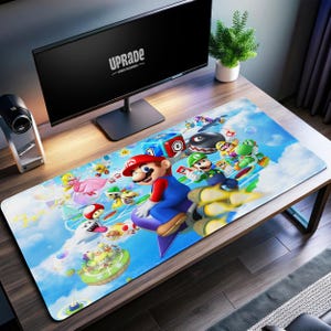 Mario Party Desk Mat Colorful Super Mario Gaming Mouse Pad With Luigi ...