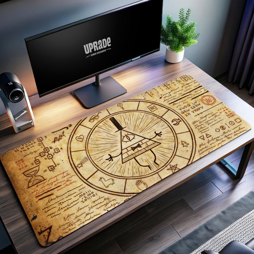 Gravity Falls Cipher Desk Mat - Mysterious Symbols and Bill Cipher ...
