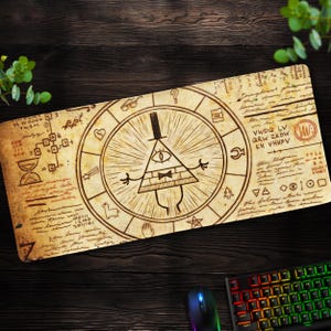Gravity Falls Cipher Desk Mat - Mysterious Symbols and Bill Cipher ...