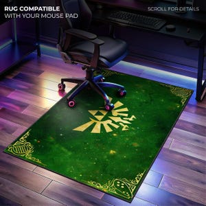 Cosmic Zelda Triforce Desk Mat Vibrant Green Galaxy Theme, Essential ...