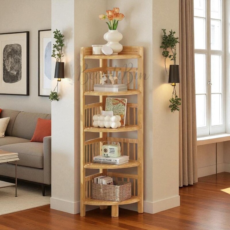 Bamboo Wall Shelf Corner - Etsy UK