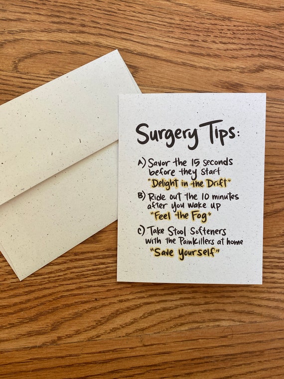 Surgery Tips Card Medical Card Support Card Chronic Pain - Etsy