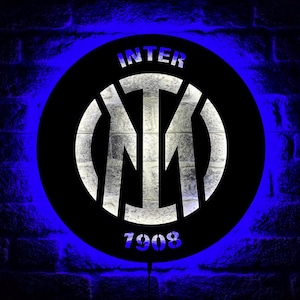 Inter Milan Led Sign, Inter Milan Wall Art, Inter Milan Wall Sign ...