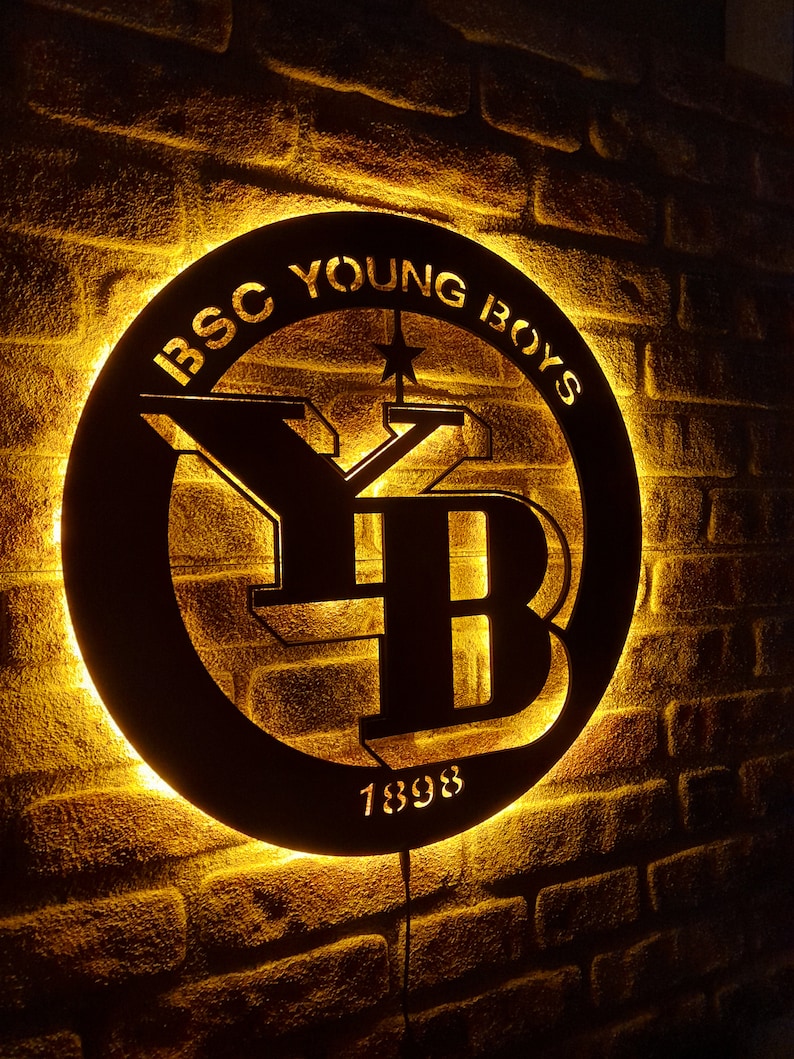 BSC Young Boys Led Sign, Young Boys Wall Art, Young Boys Wall Sign ...
