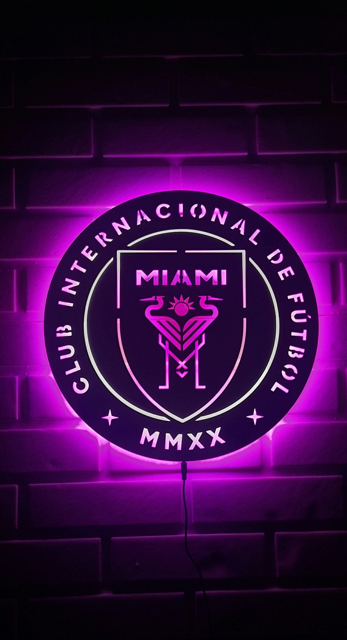 Inter Miami Led Sign, Inter Miami Wall Art, Inter Miami Wall Sign ...