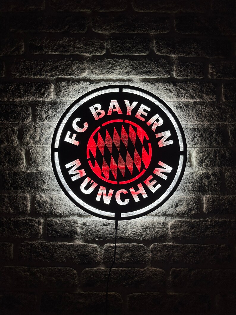 FC Bayern Munich Led Sign, Bayern Munich Wall Art, Bayern Wall Sign ...